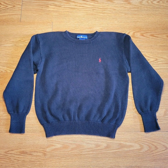 Polo Ralph Lauren | Sweaters | Polo Ralph Lauren Mens Crewneck Knit Sweater Size Medium Blackred ...